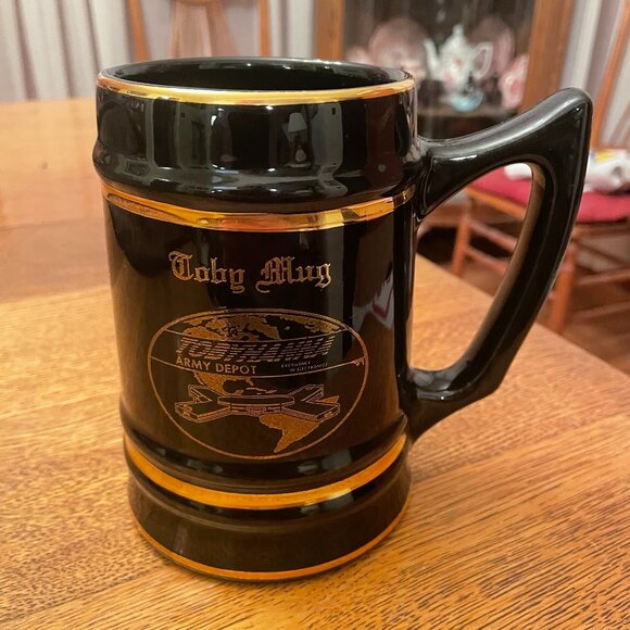 Dining | Vintage Tobyhanna Army Depot Toby Mug Black And Gold Beer ...